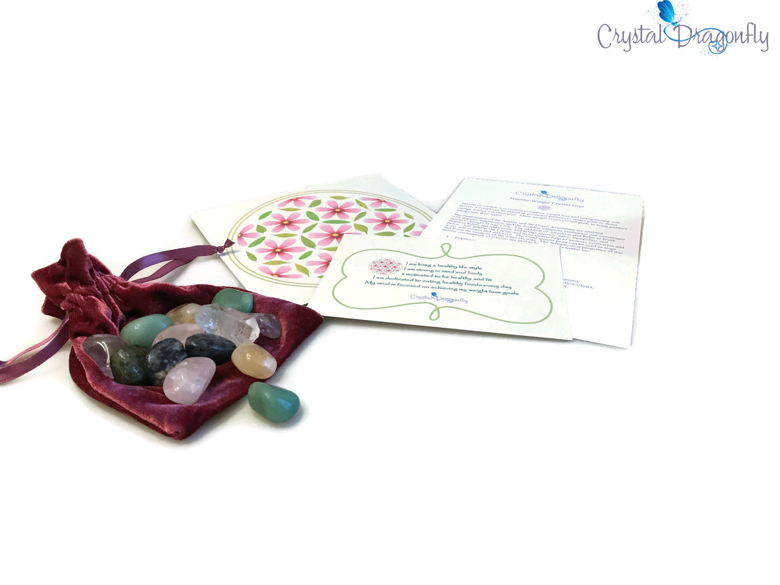 Healthy Weight Crystal Grid with Affirmation & Layout cards FB1721